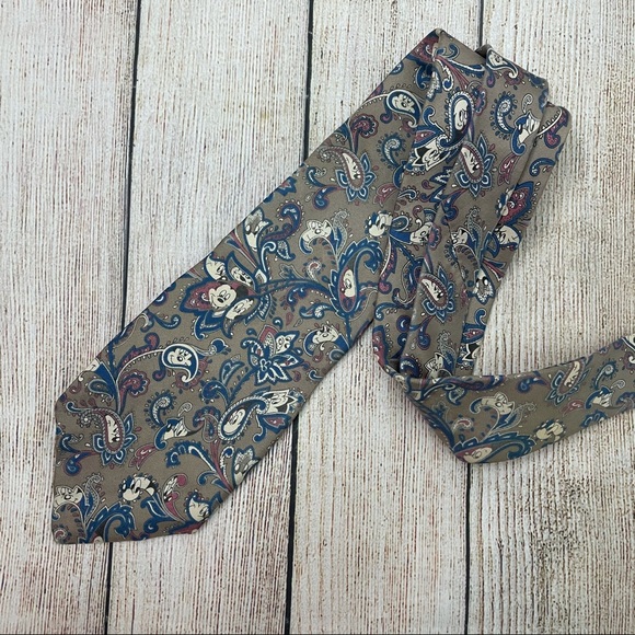 Disney | Accessories | 35vintage Mickey Mouse Silk Paisley Tie | Poshmark
